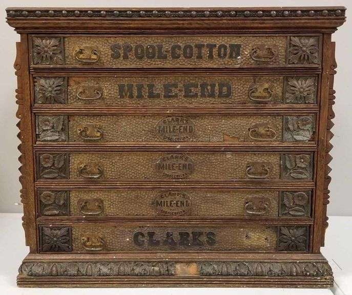 Antique Clarks Mile-End spool cabinet - Matthew Bullock Auctioneers