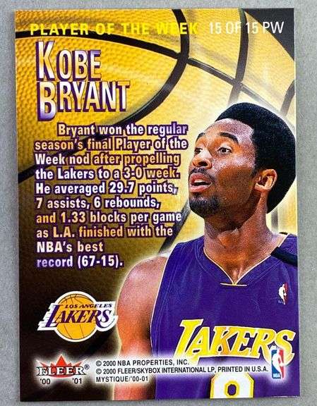 2000 Fleer Kobe Bryant #15 Refractory Card - Matthew Bullock Auctioneers