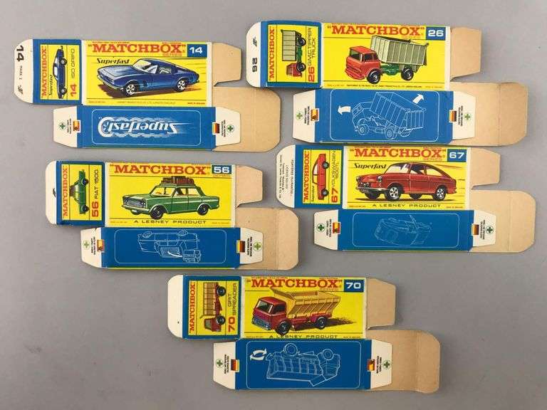 Group of 5 Matchbox F Type Boxes - Matthew Bullock Auctioneers