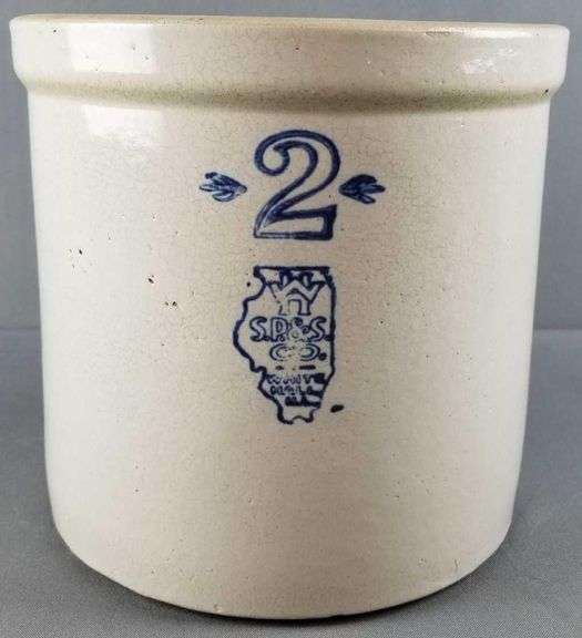 2 gallon SP&S White Hall crock - Matthew Bullock Auctioneers