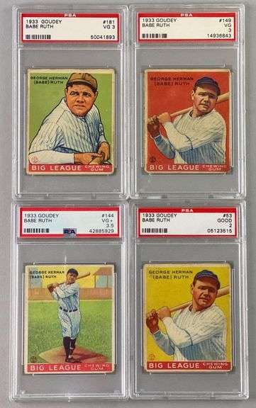 RARE Complete set 1933 Goudey Baseball Cards - Matthew Bullock Auctioneers