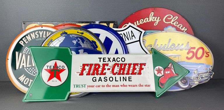 Group of Reproduction Advertising Signs - Matthew Bullock Auctioneers