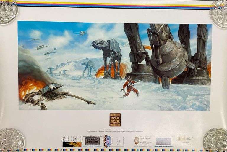 1997 Star Wars Original Uncut Battle on Hoth Lithograph Poster ...