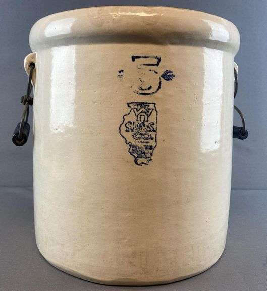 White Hall 5 gallon stoneware crock - Matthew Bullock Auctioneers