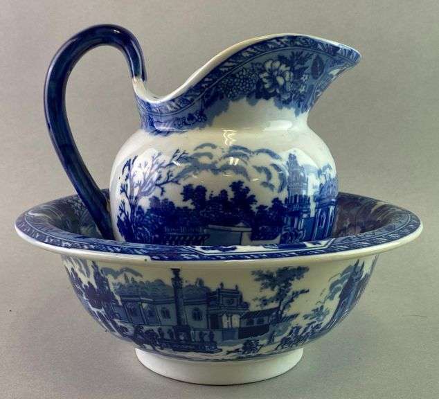Victoria Ironstone Pitcher and Wash Basin - Matthew Bullock Auctioneers