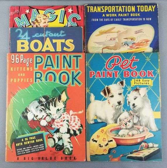 Group of 5 paint books, cutouts, coloring book - Matthew Bullock ...