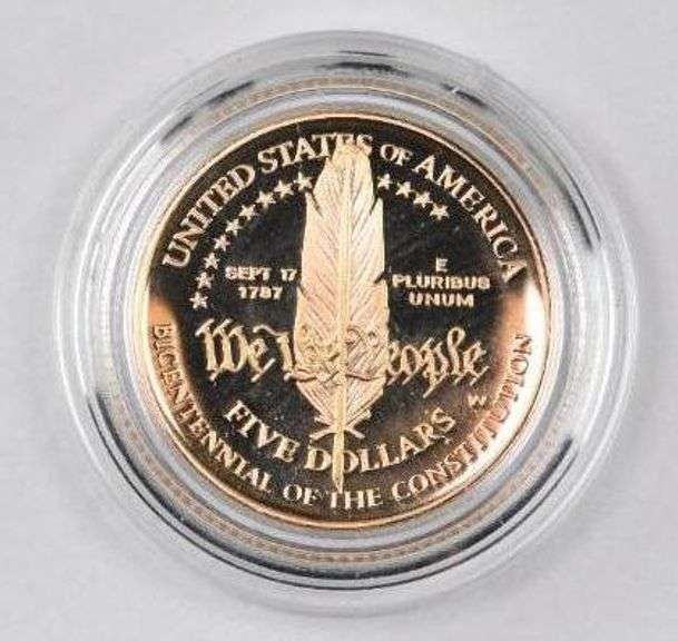 1987 W $5 Constitution Commemorative Gold Proof - Matthew Bullock ...