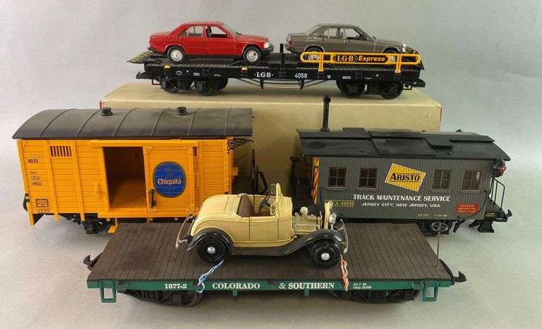 Group of 4 LGB Model Railroad Rolling Stock - Matthew Bullock Auctioneers