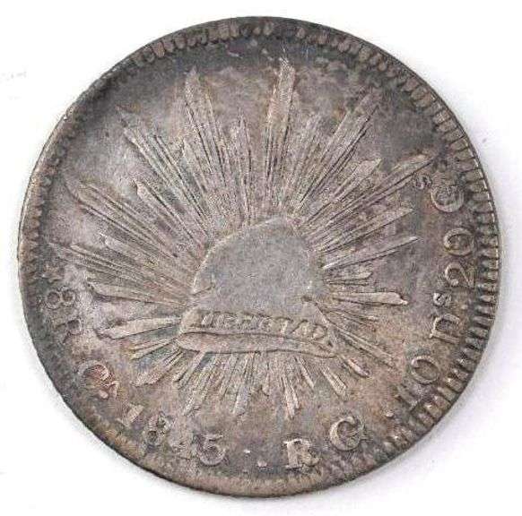 1845 RG Mexico FIRST REPUBLIC 8 Reales Silver - Matthew Bullock Auctioneers