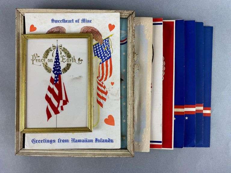 Group of 10 WW2 Patriotic Valentines Day Cards, Love Decorations ...