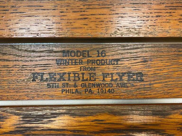 Flexible Flyer Snow Sailor Model 16 wood sled - Matthew Bullock Auctioneers