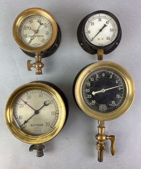 Group of 4 Steam Gauges - Matthew Bullock Auctioneers