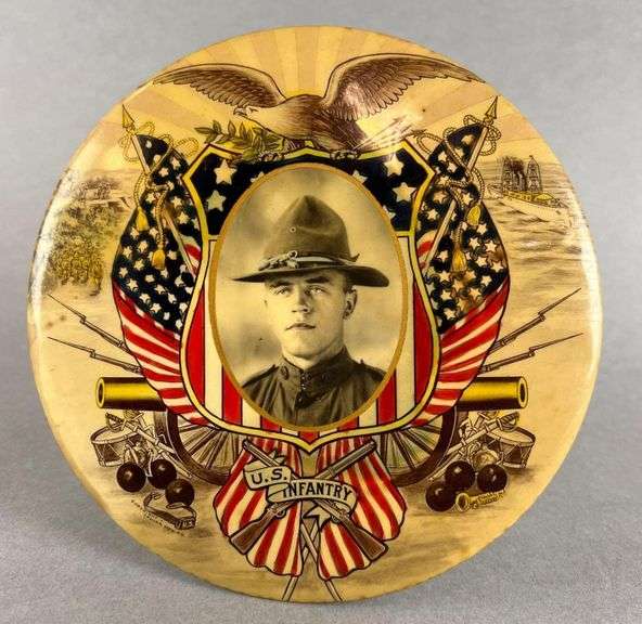 WW1 US Infantry Soldier Button - Matthew Bullock Auctioneers