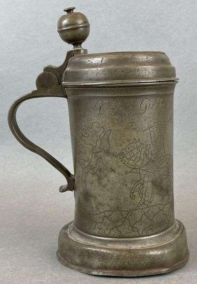 18th Century German Pewter Tankard - Matthew Bullock Auctioneers