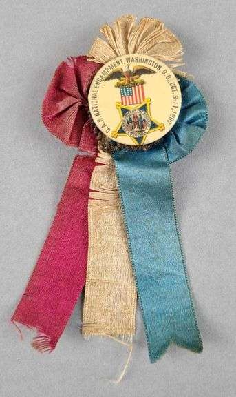 GAR National Encampment ribbon/medal - Matthew Bullock Auctioneers