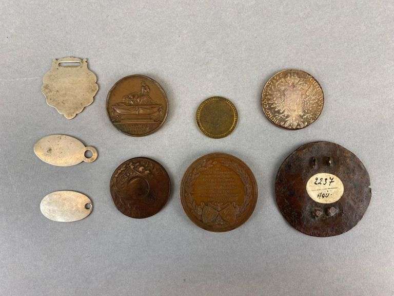 Group of 9 Assorted Tags and Commemorative Coins - Matthew Bullock ...
