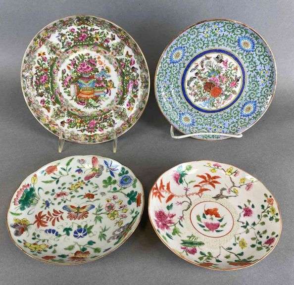 Group of 4 Antique Chinese Hand Painted Plates - Matthew Bullock ...
