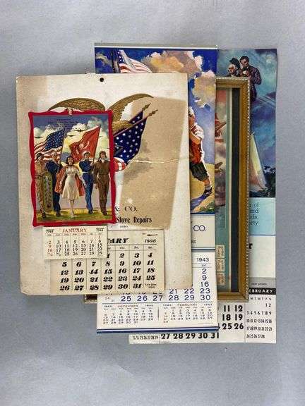 Group of 4 Patriotic WW2 Advertising Calendars - Matthew Bullock ...