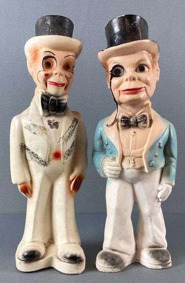 Group of 2 Charlie McCarthy Chalkware Figures - Matthew Bullock Auctioneers