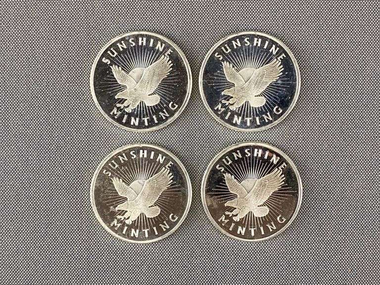 Group of 4 Sunshine Mint 1oz Fine Silver Rounds - Matthew Bullock ...
