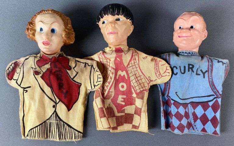 Group of 3 Vintage The Three Stooges Hand Puppets - Matthew Bullock ...