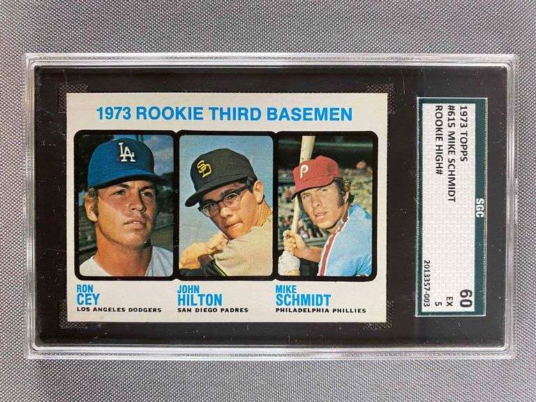 1973 Topps Mike Schmidt Rookie 3rd Baseman #615 SGC 5 - Matthew Bullock Auctioneers