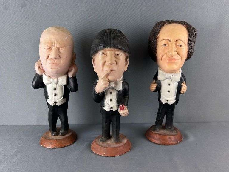 Set of 3 Esco The Three Stooges Chalkware Statues - Matthew Bullock ...