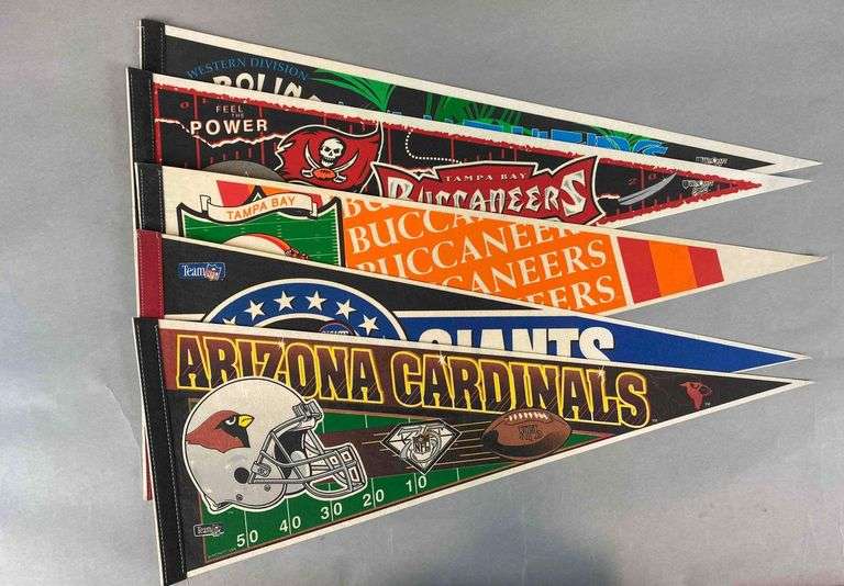 Group of 38 Football Pennants From the 1990s - Matthew Bullock Auctioneers
