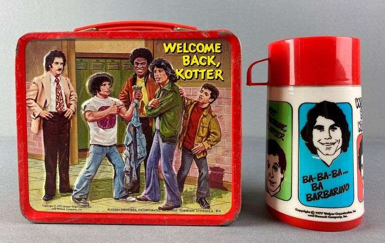 Group of 2 Vintage Welcome Back Kotter Tin Lunch Box and Thermos ...
