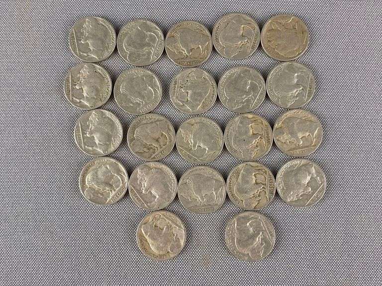 Group of 22 Buffalo Nickels - Matthew Bullock Auctioneers