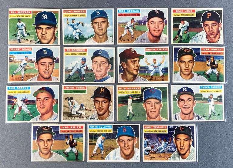 Group Of 30 1956 Topps Baseball Cards - Matthew Bullock Auctioneers