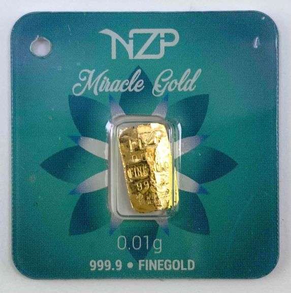 NZP Miracle Gold .01 gram .9999 fine gold - Matthew Bullock Auctioneers
