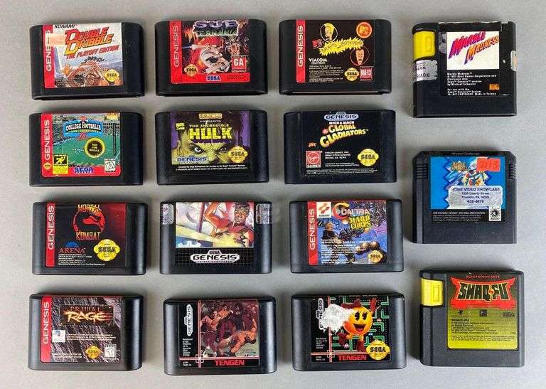 Group of 15 Sega Genesis Game Cartridges - Matthew Bullock Auctioneers