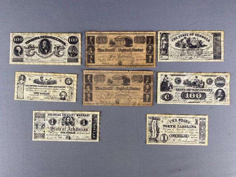 Group of 20 Reproduction Confederate Currency - Matthew Bullock Auctioneers