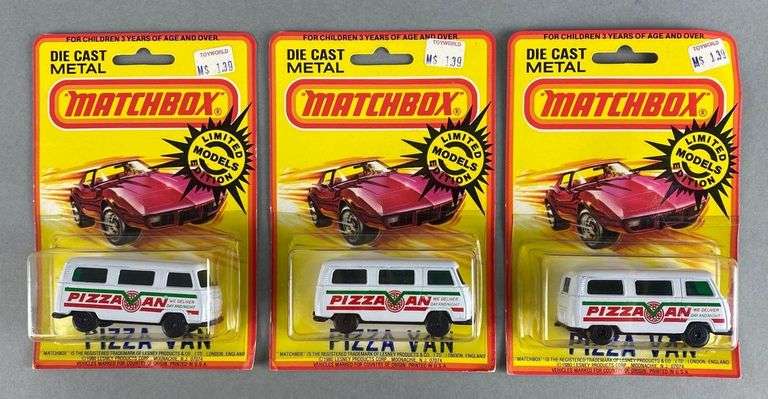 Group of 3 Matchbox Pizza Van Die- Cast Vehicles - Matthew Bullock ...