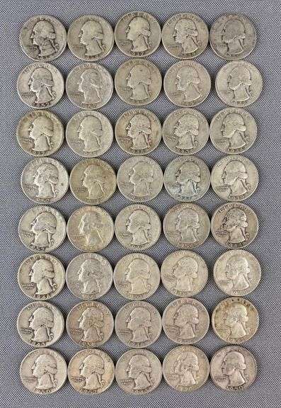 Group of 40 1930s-50s Silver Washington Quarters - Matthew Bullock ...