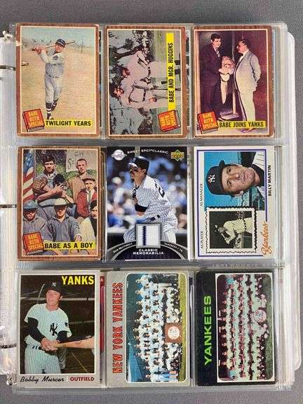 Binder of 220+ New York Yankees Cards with Mantle, Ruth and more ...