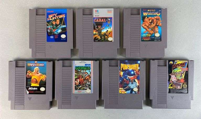 Group of 7 Nintendo NES Game Cartridges - Matthew Bullock Auctioneers