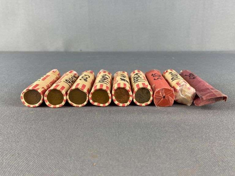 Group of 9 US Penny Coin Rolls - Matthew Bullock Auctioneers