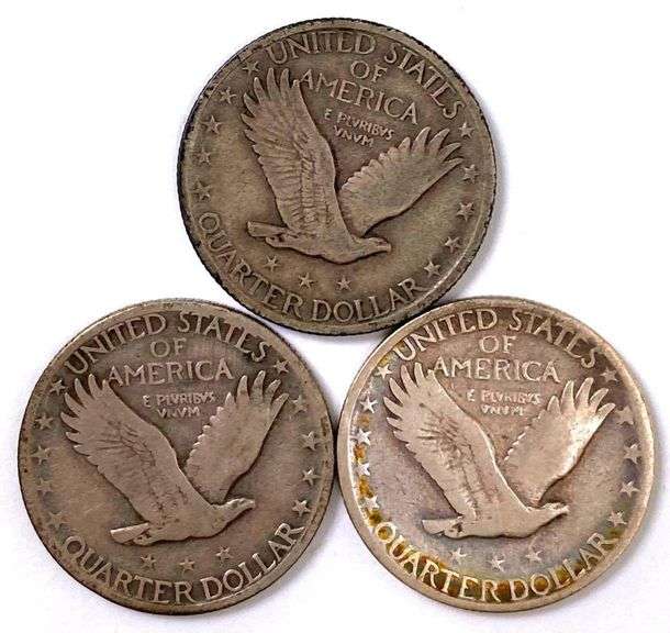 Group of (3) Standing Liberty Quarters - Matthew Bullock Auctioneers