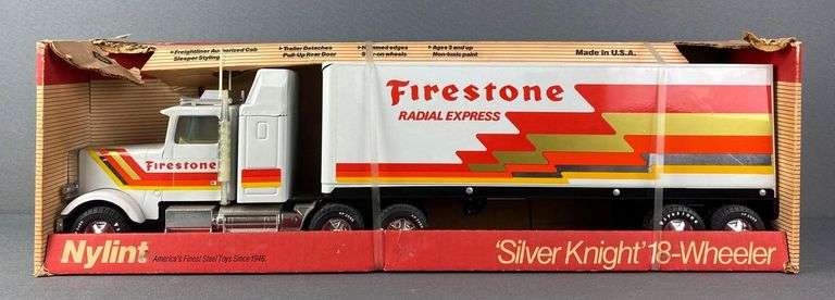 Nylint Firestone Radial Express Pressed Steel Silver Knight 18 Wheeler ...