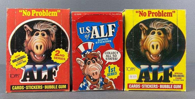 Group of 3 ALF Trading Card Boxes - Matthew Bullock Auctioneers