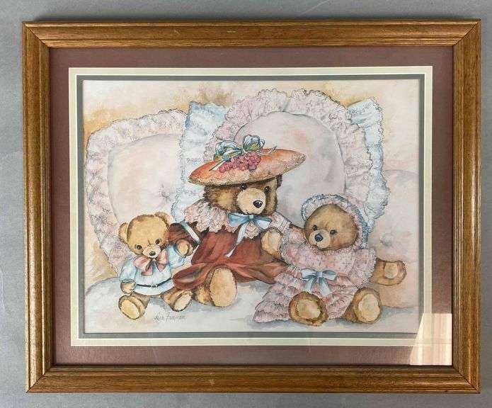 Ava Freeman Sleepy Time Bear Print - Matthew Bullock Auctioneers