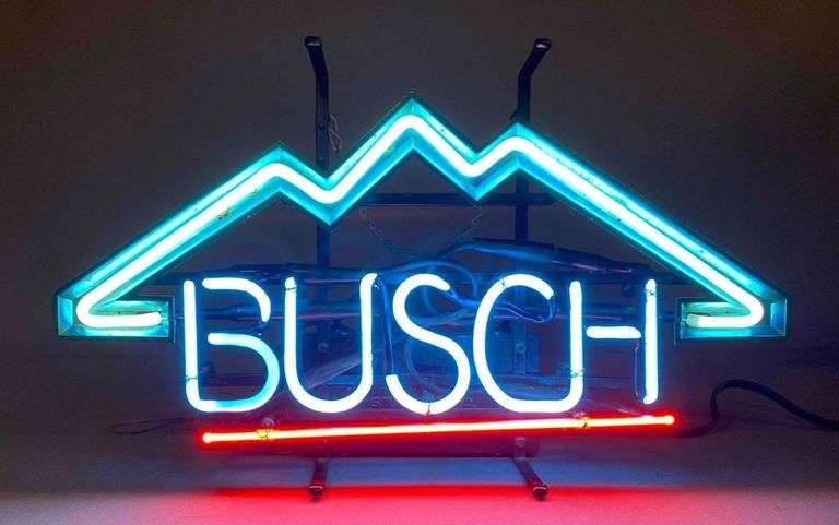 Vintage Busch Neon Advertising Sign - Matthew Bullock Auctioneers