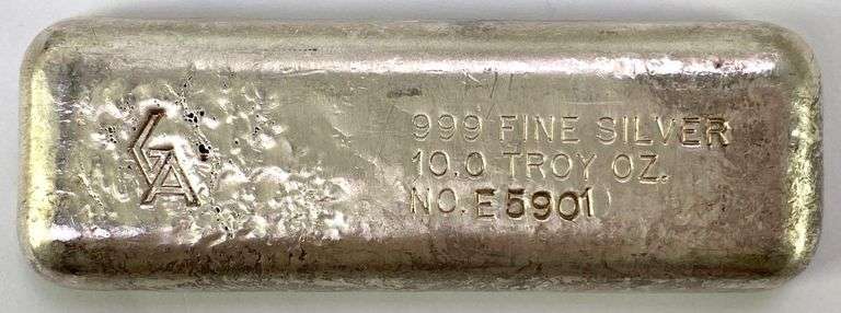 RARE Vintage Golden Analytical 999 Silver Poured 10 OZ Silver Bar ...