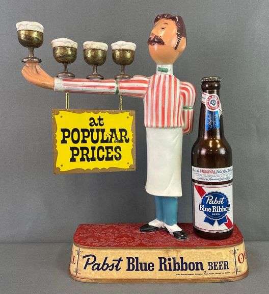 Vintage Pabst Blue Ribbon Advertising Bartender Back Bar Statue ...