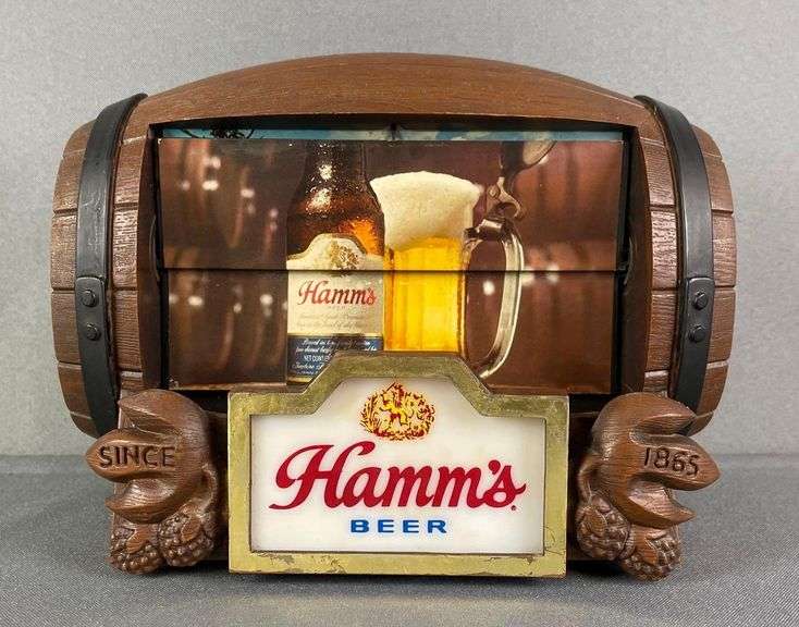 Vintage Hamms Beer Barrel Light Up Motion Advertising Flipper Sign ...