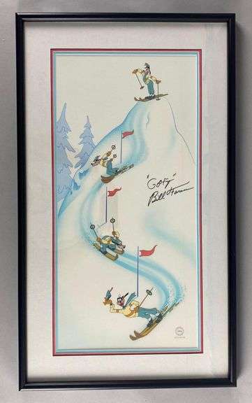 Disney The Art of Skiing Goofy Skier Sericel Cel Signed with COA ...