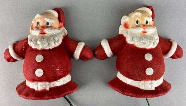 2 Vintage Light Up Santa Claus Signs - Matthew Bullock Auctioneers