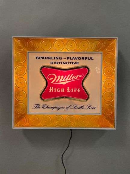 Vintage Miller High Life Light Up Advertising Beer Sign - Matthew ...